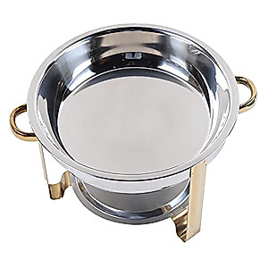 Shabu-Shabu Chafing Dish Stainless Steel Hot Pot 4L Food Warmers Food Trays for Party Buffet Soup Pot Cookware with Alcohol Stove