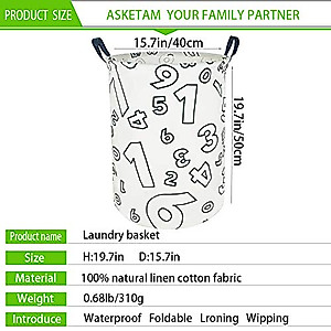 ASKETAM Baby Laundry Basket, Durable, Large Capacity, Lightweight, Portable, Waterproof