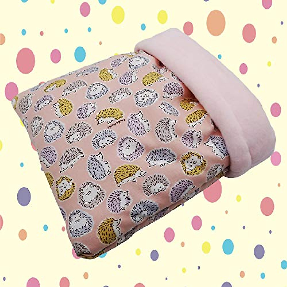 Handmade Sleeping Bag Pouch Hideout Cave for Hedgehog Guinea Pig Hamster Rat Ferret Hamster Squirrel and Other Small Animal Beds (Pink)