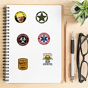 Funny Hard Hat Stickers, 98 Pcs Hardhat Vinyl Waterproof Cooler Construction Stickers Sheets for Kids Teens Adults, Water Bottle Scrapbook Phone Laptop Helmets Durable Decals