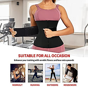 Gotoly Women Waist Trainer Corset Cincher Belt Tummy Control Slimming Body Shaper Belly Workout Sport Girdle (Black, X-Large)