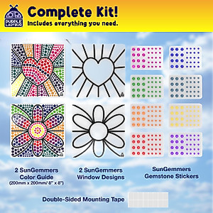 PURPLE LADYBUG Sungemmers Window Art Suncatcher Kits - Valentines Day Gifts for Kids, Easter Basket Stuffers, Crafts for Kids Ages 4-12, Fun Toys for Girls & Boys Ages 6 & Up