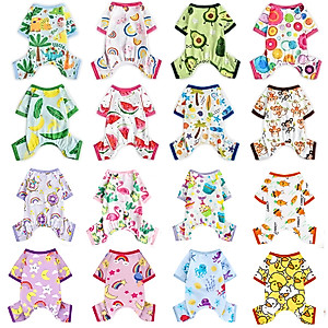 Dog Pajamas Pjs Summer Fall Dog Clothes for Small Dogs Girl - Boy -Small - Medium Size Dogs, Soft Stretchy Puppy Clothes Doggie Onesies Cat Pet Jammies Outfit (Avocado Green, Small)