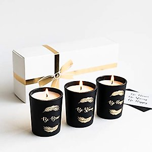 Scented Candle Gift Set with Natural Soy Wax & Aromatherapy Oils (Vanilla, Eucalyptus, Lavender). Packaged in Luxe Gift Box, Gifts for Women, Birthdays, Home Decor & All Occasions