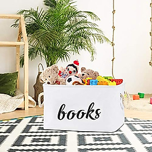 GIRVEM Books Storage Basket, Organizer Box for Baby, Kids or Pets - Storage Bins