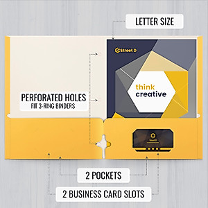 Two Pocket Portfolio Folders, 50-Pack, Yellow, Letter Size Paper Folders, by Better Office Products, 50 Pieces, Yellow