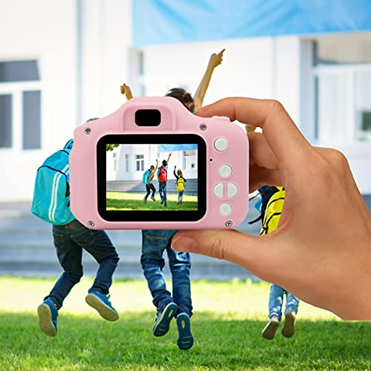 Kids Camera, Children Digital Rechargeable Cameras Toddler Educational Toys, Mini Children Video Record Camera, 2 Inch Screen & 32GB SD Card for Birthday (Pink)