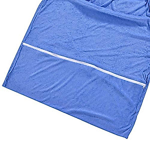 VOCOOL Double Layer Chaise Lounge Pool Chair Cover Beach Towel Fitted Elastic Pocket Won't Slide 85" L x 30" W-Royal Blue