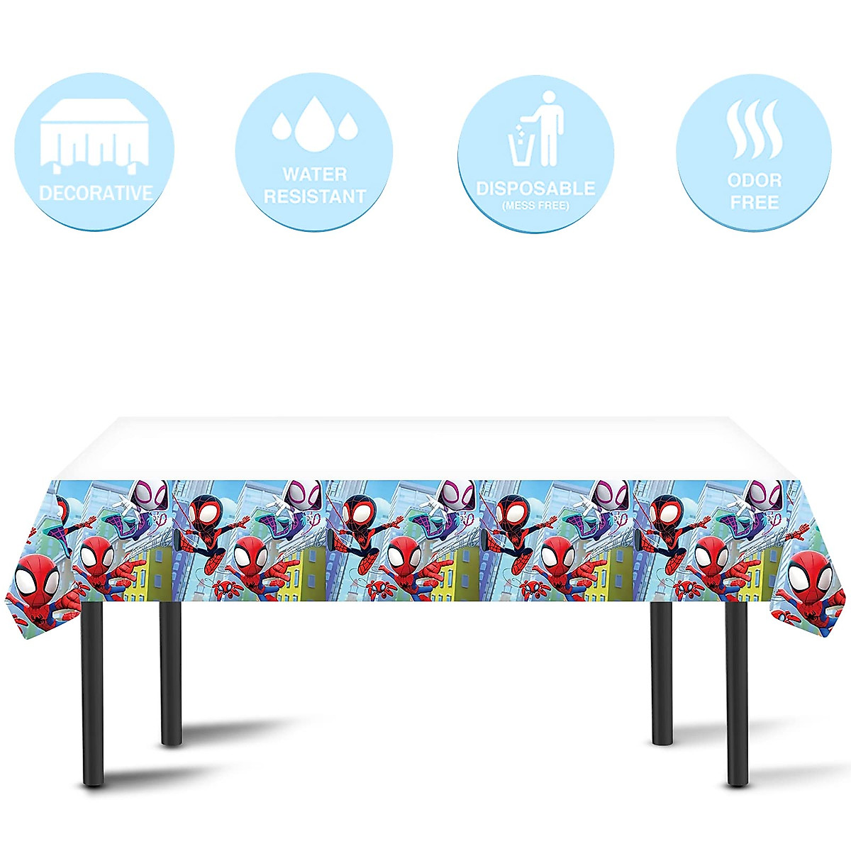 Spidey and His Amazing Friends Birthday Decorations, 20 Plates, 20 Napkins and 1 Tablecover for Spidey and His Amazing Friends Birthday Party Supplies, Spidey Theme Party Decorations