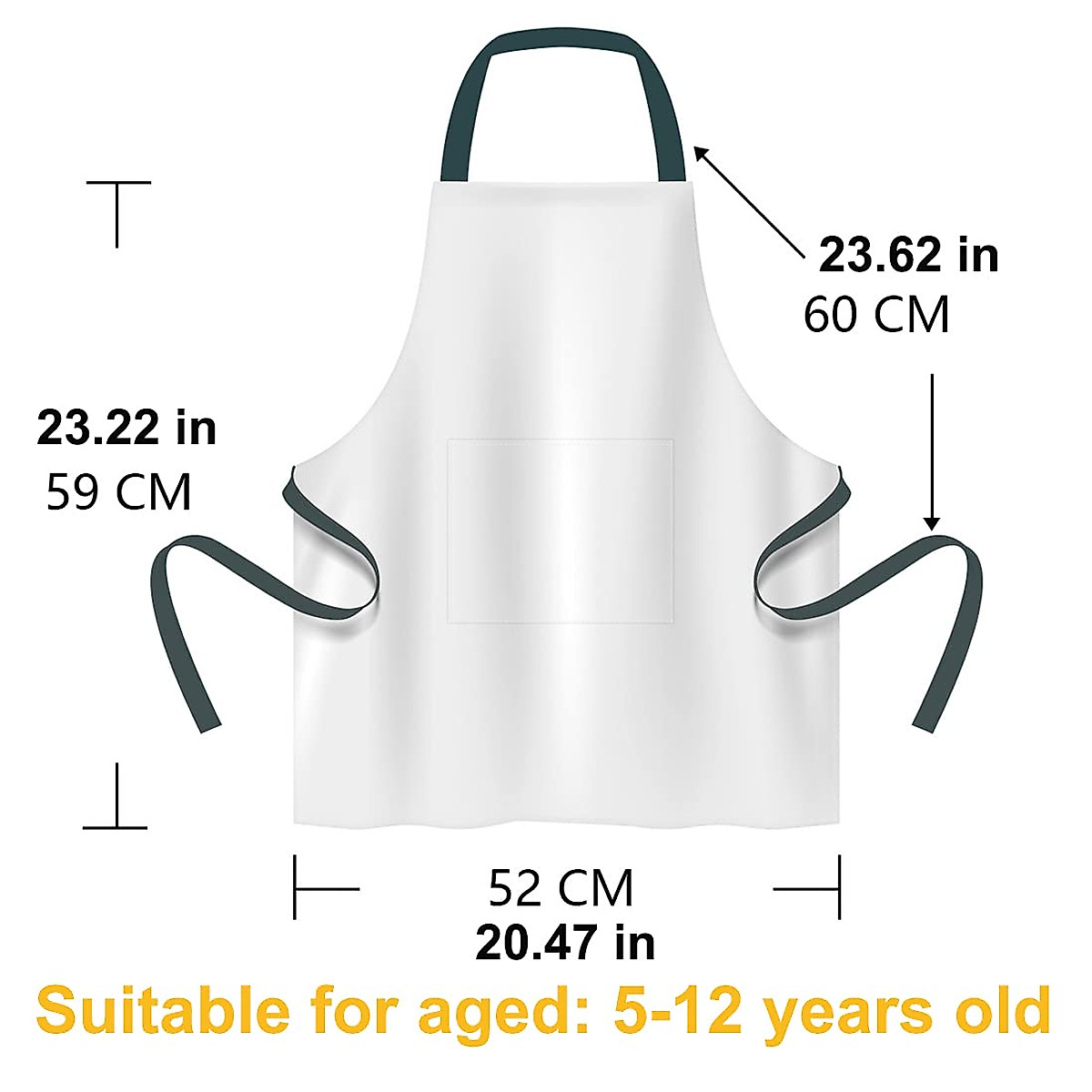 Kids Art Smocks,Apron For Toddler With Pockets, Kids Cotton Apron Toddler,Kids Artists Aprons,For Little Cooks and Messy Artists,Painting Kindergarten Art Craft Cooking.