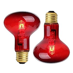 OMAYKEY 75W 2 Pack Infrared Heat Lamp Bulb Red Light Glass Heating Lamps Bulbs for Lizard Snake Bearded Dragon Chameleon Aquarium Reptiles & Amphibians