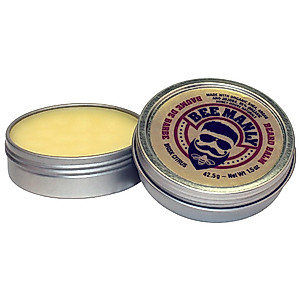 Bee Manly Honey House Naturals Beard Balm – Rugged Mint – 1.5 ounce Round Travel Size Tin – All Natural Ultra Moisturizing Beard Balm Infused with Essential Oils and Butters