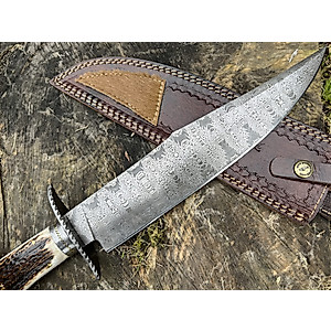 Perkin Damascus Steel Hunting Knife Handmade Knife Knives One Kind of Knife