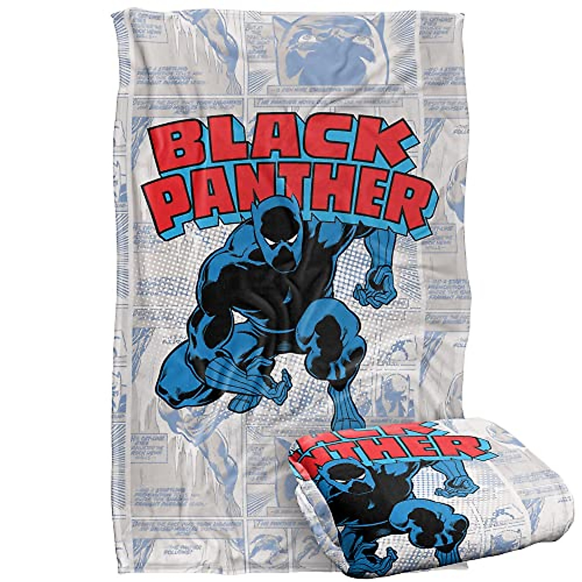 Marvel Black Panther Blanket, 36"x58", Retro Black Panther, Silky Touch Super Soft Throw Blanket