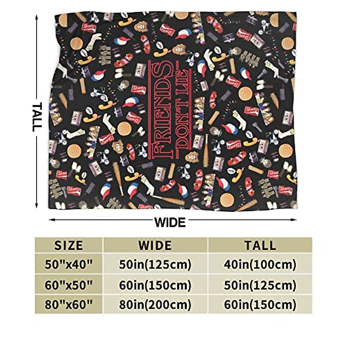 Friends Blanket Christmas Lights Stranger Blanket Fleece Fuzzy Comforter Lightweight Soft All Season Throw Blankets Birthday Gifts for Men Women Boys50 x40