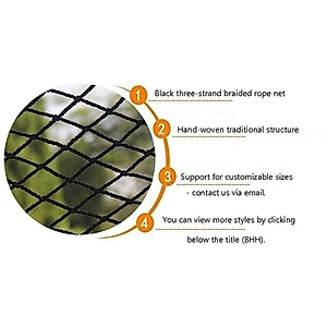 RZM Kids Safety Net Black, Climbing Frames Rope Net Children's Balcony Stair Railing Protective Net Pets Fence Anti-Falling Net Anti-Aging Child Safety Netting for Balcony (Size : 1 * 5m(3 * 16ft))
