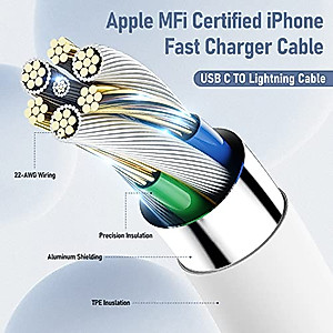 iPhone Fast Charger,[Apple MFi & ETL Certified] 20W Apple Fast Charger with USB C to Lightning Cable 10ft Super Charger Block Apple Chargers for iPhone 13/12/12 Mini/12 Pro/12 Pro Max/11/iPad（1-Pack