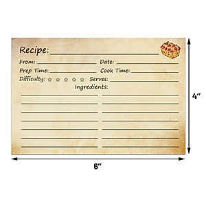 Recipe Cards 4 x 6" Double-Sided 70 pcs for Gifts Bridal Shower Wedding Housewarming Kitchen Fit with Recipe Binder Recipe Box