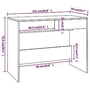 QJBSAVVA Desk Gray Sonoma 39.8"x19.7"x30.1" Engineered Wood,Dresser Bedroom Desks Secretary Desk Suitable for Apartments, dens, bedrooms, Living Rooms