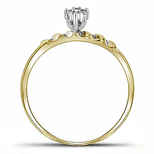 Sizes - L = 8, M = 8 - 10k Yellow Gold Diamond Cluster Mens And Ladies Couple His & Hers Trio 3 Three Ring Bridal Matching Engagement Wedding Ring Band Set (1/10 cttw.) - Please use drop down menu to select your desired ring sizes