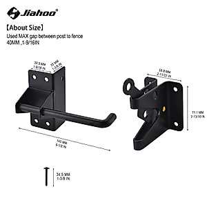 Heavy Duty Automatic Gate Latch for Wooden Fences,Self Locking Metal Gates for Vinyl Fence Outswinging Pool Gate Door Latches, Black
