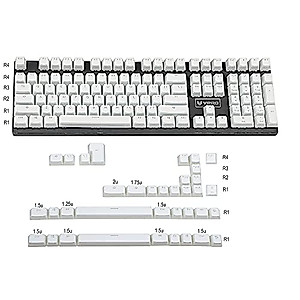 YMDK ANSI ISO PBT Doubleshot Shine Through Pudding Keycaps Suitable for MX Mechanical Keyboard Corsair Razer DK SF KBD75 68 Keychron (White Pudding Full Set)