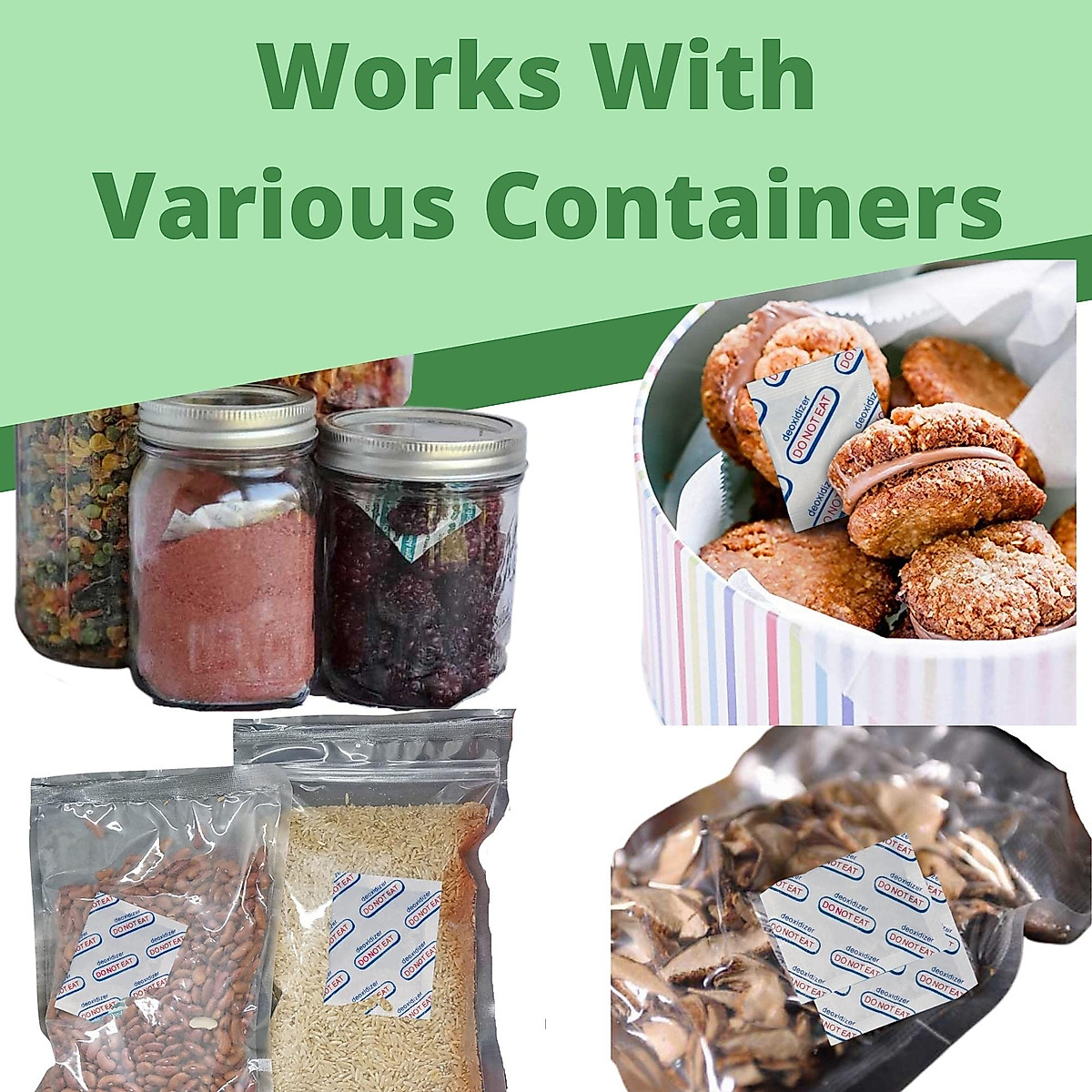 Food Grade Oxygen Absorbers for Food Storage - 80 Packets - 300cc each - O2 Absorbers Food Grade Long Term Food Storage and Survival Food Storage - Food Grade Oxygen Absorber - Use with Mylar bags etc