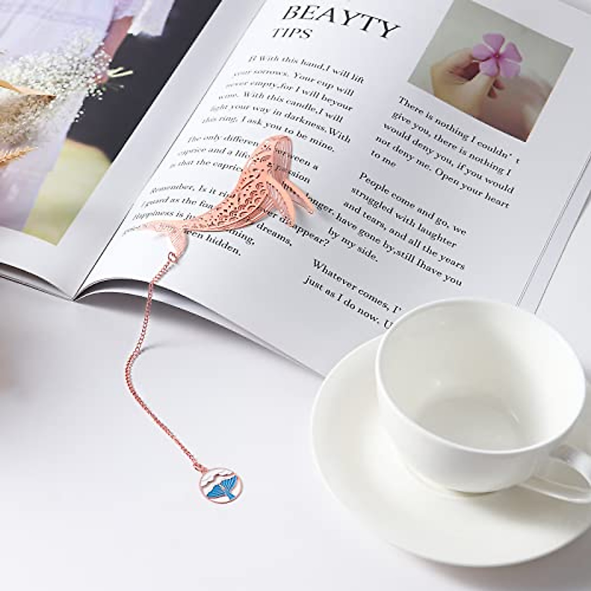 Phineon Metal Whale Bookmark Birthday Gift for Readers Librarian Book Lovers Bookworm Brass Book Marks Mothers Day Christmas Valentine's Day Gifts for Teachers Students Lady