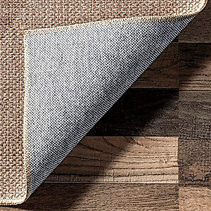 nuLOOM Simple Diamond Easy-Jute Machine Washable Accent Rug, 3' x 5', Natural