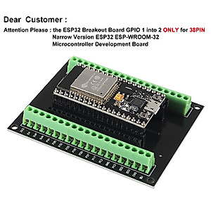 5PCS ESP32 Breakout Board GPIO 1 into 2 Compatible with 38 Pins ESP32S ESP32 Development Board 2.4 GHz Dual Core WLAN WiFi + Bluetooth 2-in-1 Microcontroller ESP-WROOM-32 Chip for Arduino
