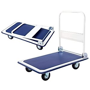 Happygrill Push Cart Dolly, 660lbs Hand Push Moving Platform Truck, Foldable Push Cart for Warehouse