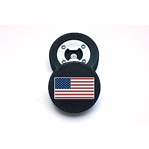 Buffalo BottleCraft USA Bottle Opener, Made from a Real Hockey Puck, American Flag, Magnetic Cap Catcher, Coaster