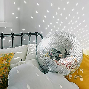 Disco Ball – Fun and Bright Disco Ball Ornament – 12-inch Large Disco Ball Décor for Parties, Weddings, Events – Fun and Classic Mirror Ball with Glass Pieces – Shiny and Elegant Design