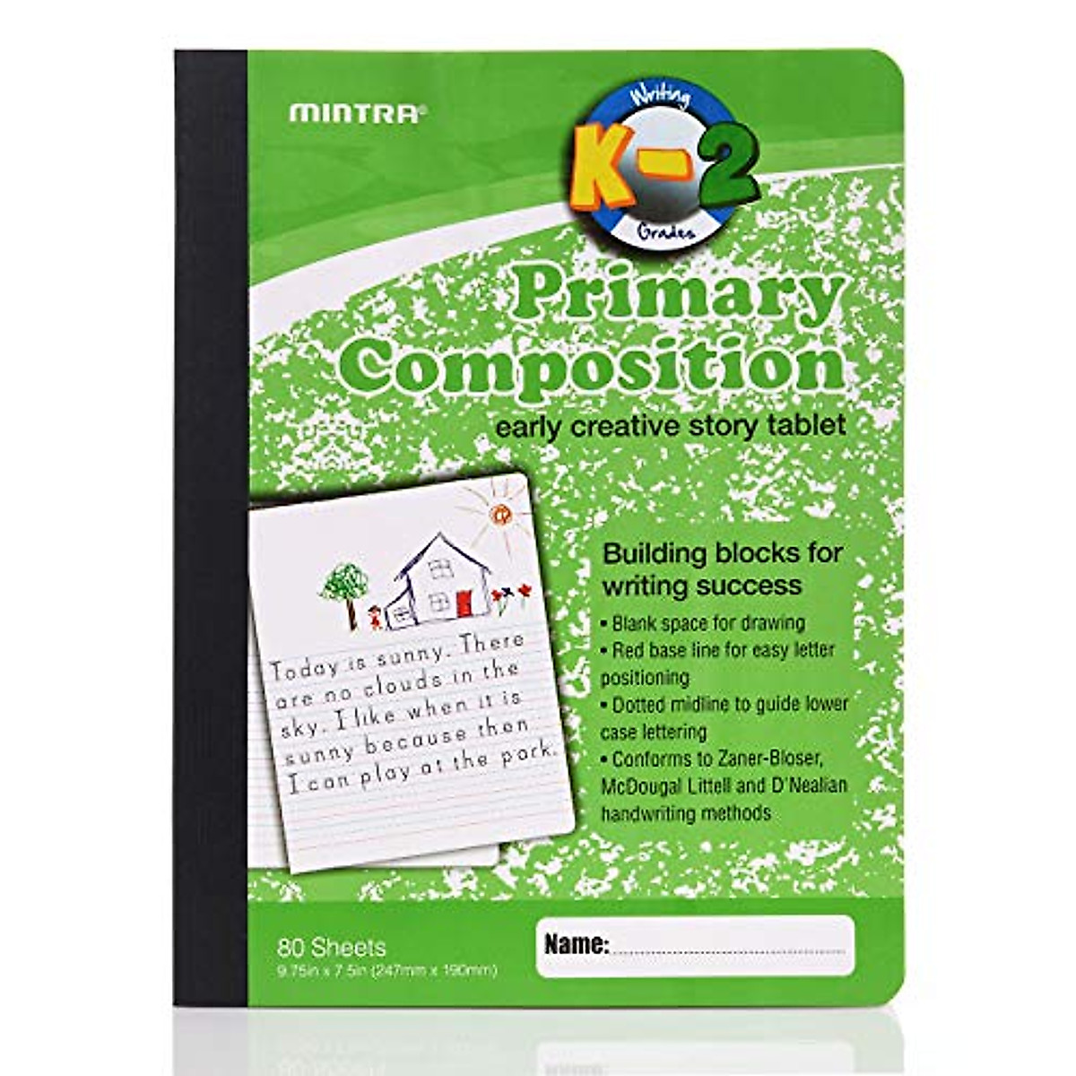 Mintra Office Primary Composition Books (4 Pack, Primary Ruled - Assorted)