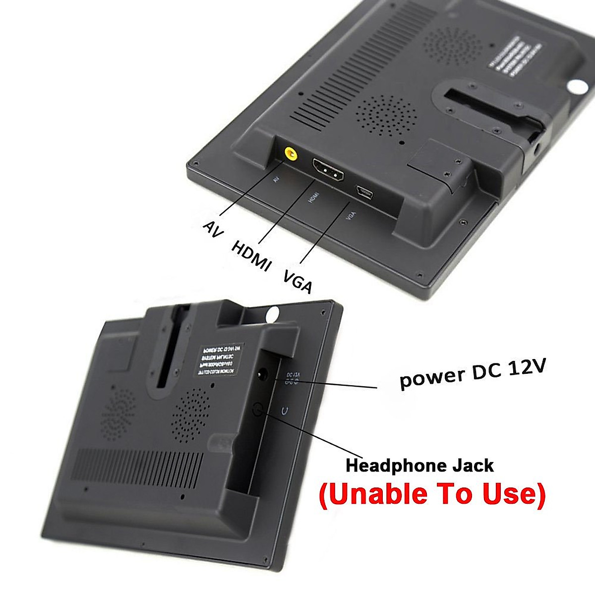 PONPY 7" Ultra Thin 16:9 HD 800x480 Color TFT LCD Display Monitor Touch Button Monitor Screen with AV HDMI VGA Video Input