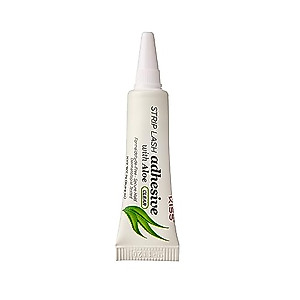 KISS Ever Ez Lashes, Lash Glue, EverEz Aloe Vera Strip Lash Adhesive, Clear, Includes Lash Adhesive, Long Lasting Wear, Can Be Used with Strip Lashes and Lash Clusters