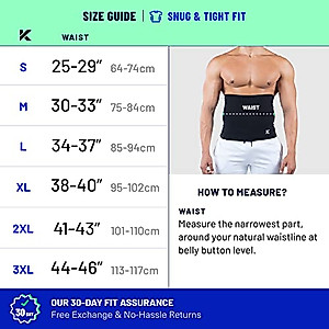 Kewlioo Men's Heat Trapping Waist Toner - Waist Trainer for Men - Comfortable & Discreet Waist Trimmer (Black, L)