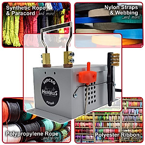 Hercules Hot Knife Rope Cutter - Electric Benchtop 60mm Thermal Cutting Blade for Braid Fabric Webbing Belting Ribbon & More - Hotknife Hot Wire Cutting Tool & Heat Sealer (110V, 60W)