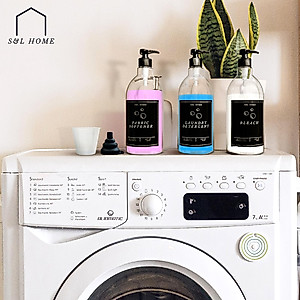 S&L Home Liquid Laundry Detergent Dispenser - 64 Oz Plastic Laundry Detergent Container, Fabric Softener Dispenser & Bleach Dispenser for Laundry Room