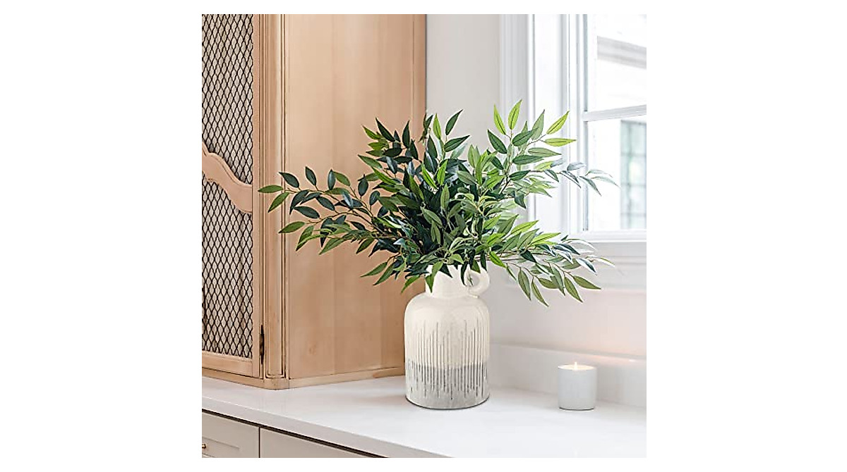 Stylish Ceramic Two-Tone Boho Flower Vase