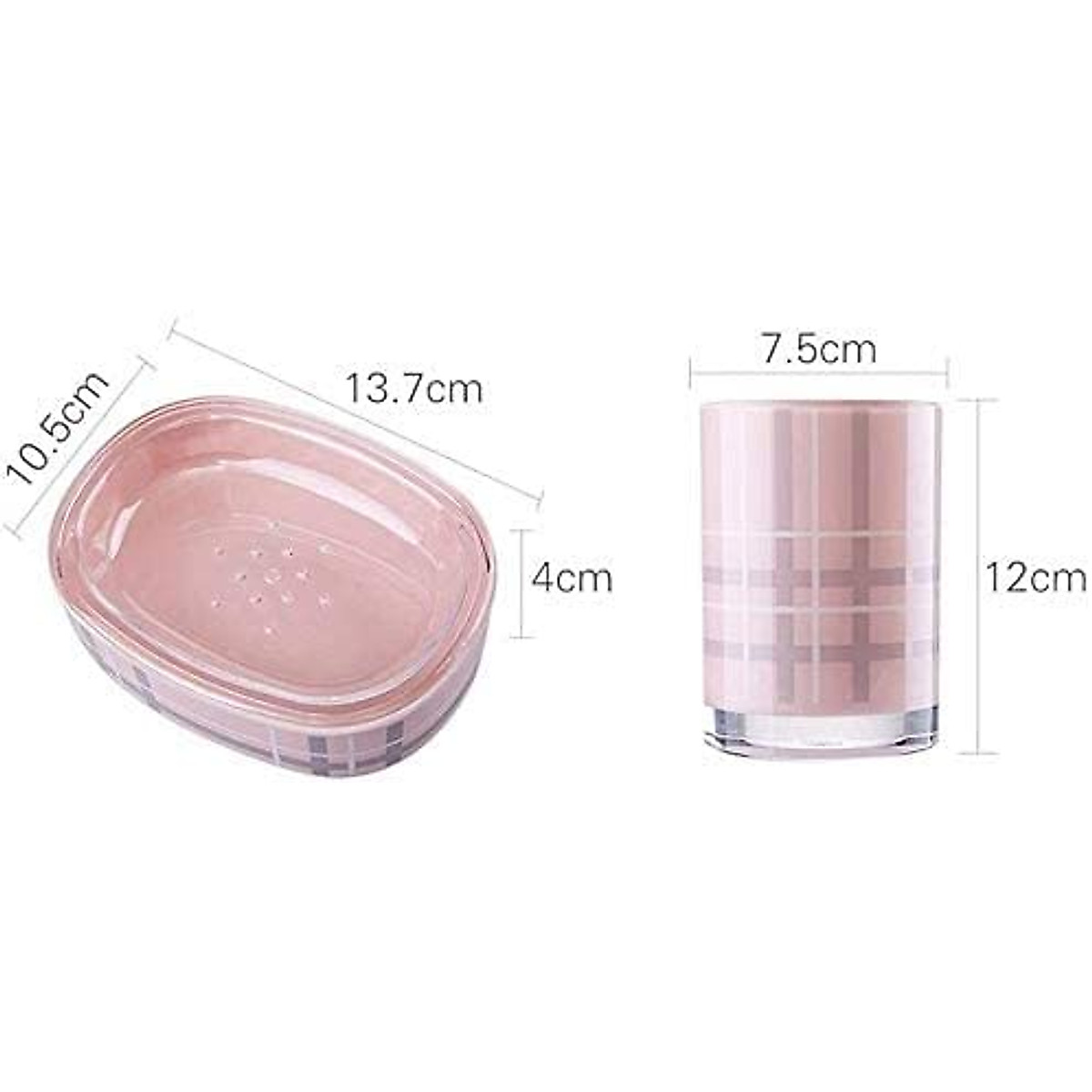 Acrylic Mouthwash Cup Toothbrush Holder Tooth Cup Soap Dish Soap Dish (Color : White, Size : 4 Piece Set)