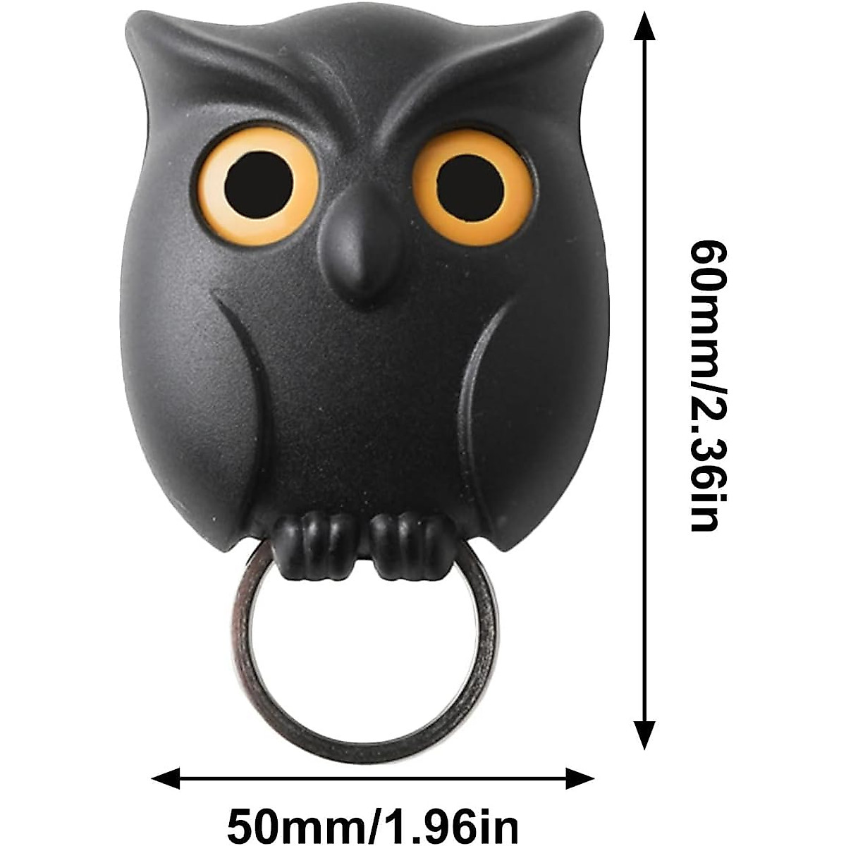 Owl Key Holder, Night Owl Key Holder, Magnetic Owl Key Holder, Owl Key Chain Holder, Key Chain Ring Holder for Wall, Automatic Open Close Eyes Keychain Hooks Holder Magnetic Wall Mount Owl (C1PCS)