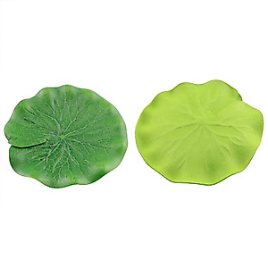 HJ Garden 10Pcs 4Inch Lotus Leaf EVA Water Surface Decoration Artificial Floating Foam Lotus Leaves Artificial Foliage Pond Decor