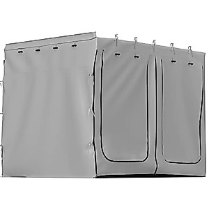 VEVOR Car Awning Room Accessory, Fit 8.2' x 8.2', 300D Oxford Car Awning Camping Tent with PVC Floor, Heavy Duty Extend Shelter for Car Awning SUV Tent Camper Van Overland Gear, Grey, Room Only