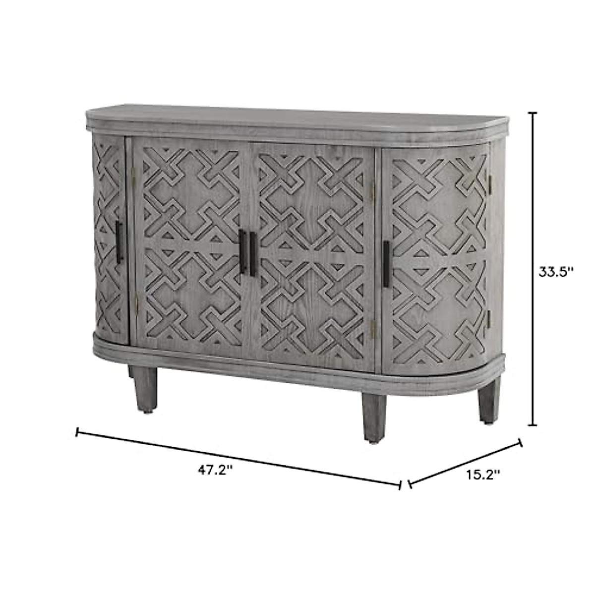 MISPACIO Grey Farmhouse Sideboard Buffet Cabinet Retro Sideboard Buffet Cabinet with Doors Wood Storage Cabinet for Living Room Entryway Kitchen