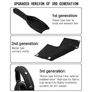 GVOEARS Replacement Headband Cover for Bose QC35, QC25, JBL, Anker Soundcore, Sony, Hyperx, Sennheiser, ATH, Plantronics Headsets, Headband Cushion Easy Installation No Tool Needed Black