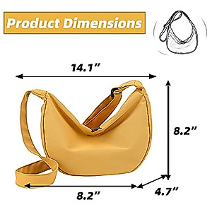 Mudono Hobo Bag for Girls Causal Water Resistant Crossbody Purse Everyday Shoulder Handbag Lightweight Crescent Satchel