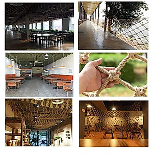 RZM Rope Net Wall Decor, Playground Climbing Net Kids Safety Net Treehouse Fence Net Birds Protective Net Children Swing Heavy Duty Hemp Cargo Cover Hammock Nets Child Safety Netting for Balcony