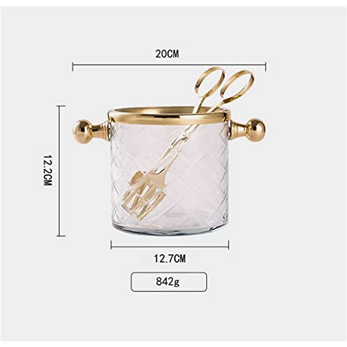 FBITE an Ice Bucket,Glass Ice Bucket with Ice Clip Table Cooler Wine Wine Rack Ice Bucket Champagne Can Cooler (Color : A,Size Sturdy and Durable/a/As The Picture Shows