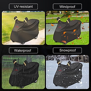 Comnova Mobility Scooter Cover 56 Inch - 600D Scooter Covers Heavy Duty & Waterproof, Outdoor Electric Scooter Cover Accessories Universal Fit for Most Mobility Scooters